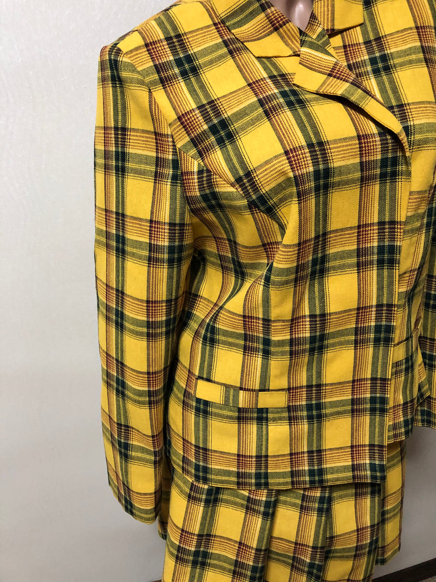 Cher Clueless costume Halloween costume Plaid Jacket Skirt Yellow plai ...