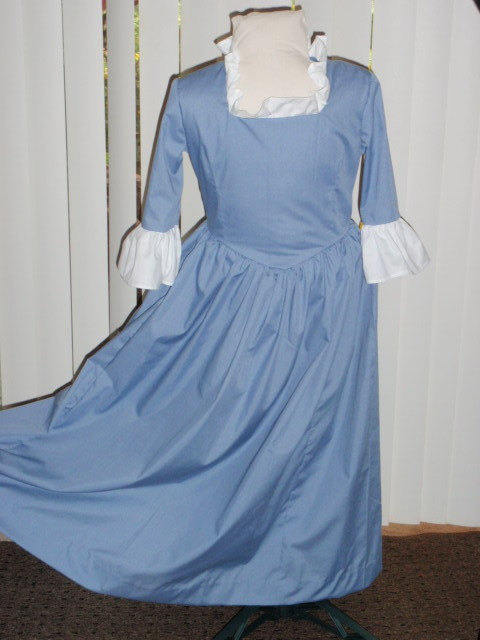 1700s 4 Pc Colonial Work Dress Apron Shawl Mob Cap Outfit Costume for ...
