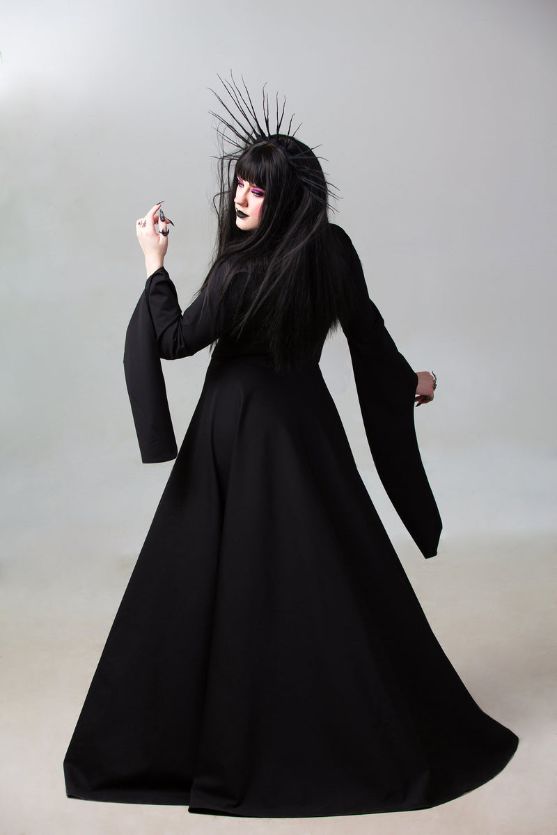 Evil Queen Star Wars Sith Costume Deep V Neck Black Gothic Wedding Dre ...