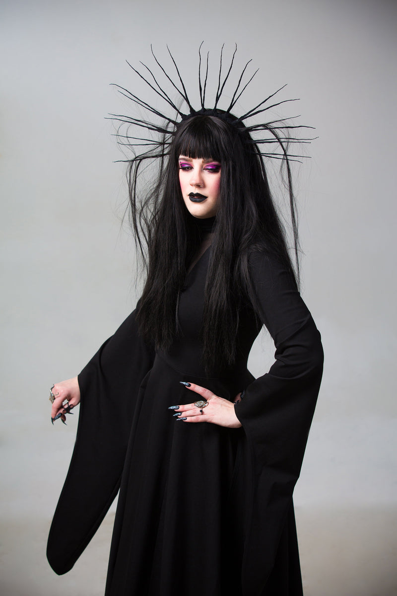 Evil Queen Star Wars Sith Costume Deep V Neck Black Gothic Wedding Dre ...