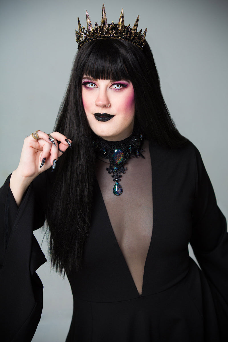 Evil Queen Star Wars Sith Costume Deep V Neck Black Gothic Wedding Dre ...