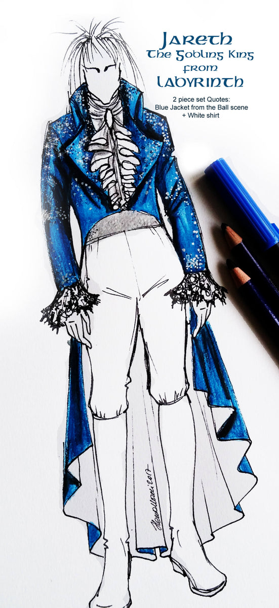 MADE TO ORDER Jareth The Goblin King ball blue jacket, David Bowie, La ...