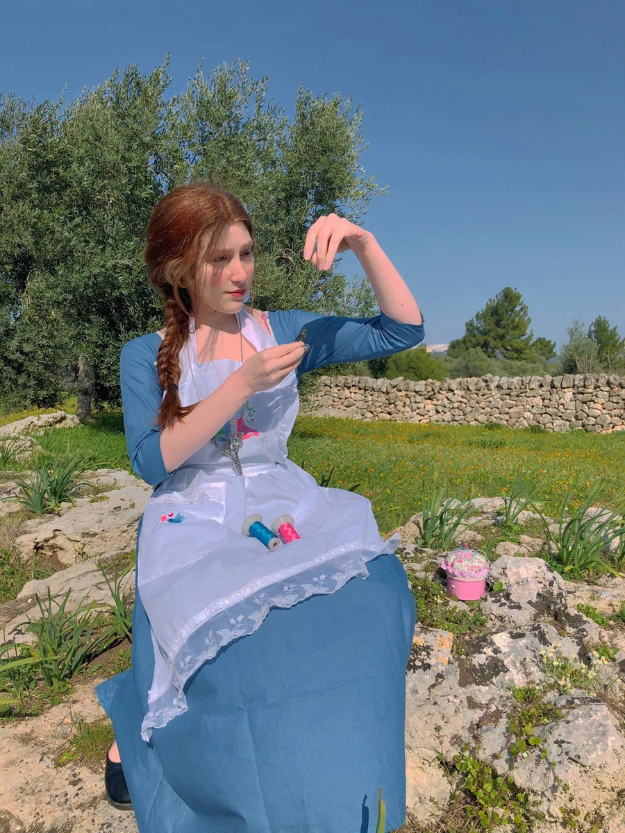 100% cotton Cinderella Cottagecore apron cosplay costume – MJcostume