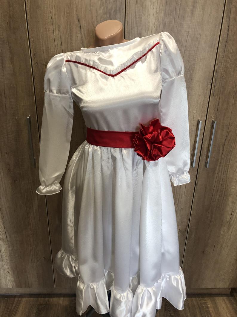 Annabelle Costume Annabelle White Red Dress for Girls Kids – MJcostume